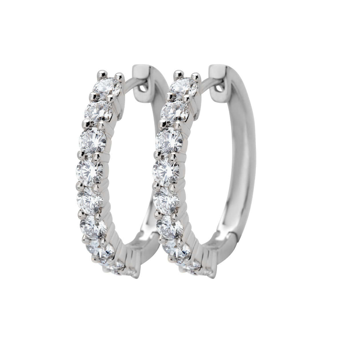 Heart Hoops 18K Hvidguld
